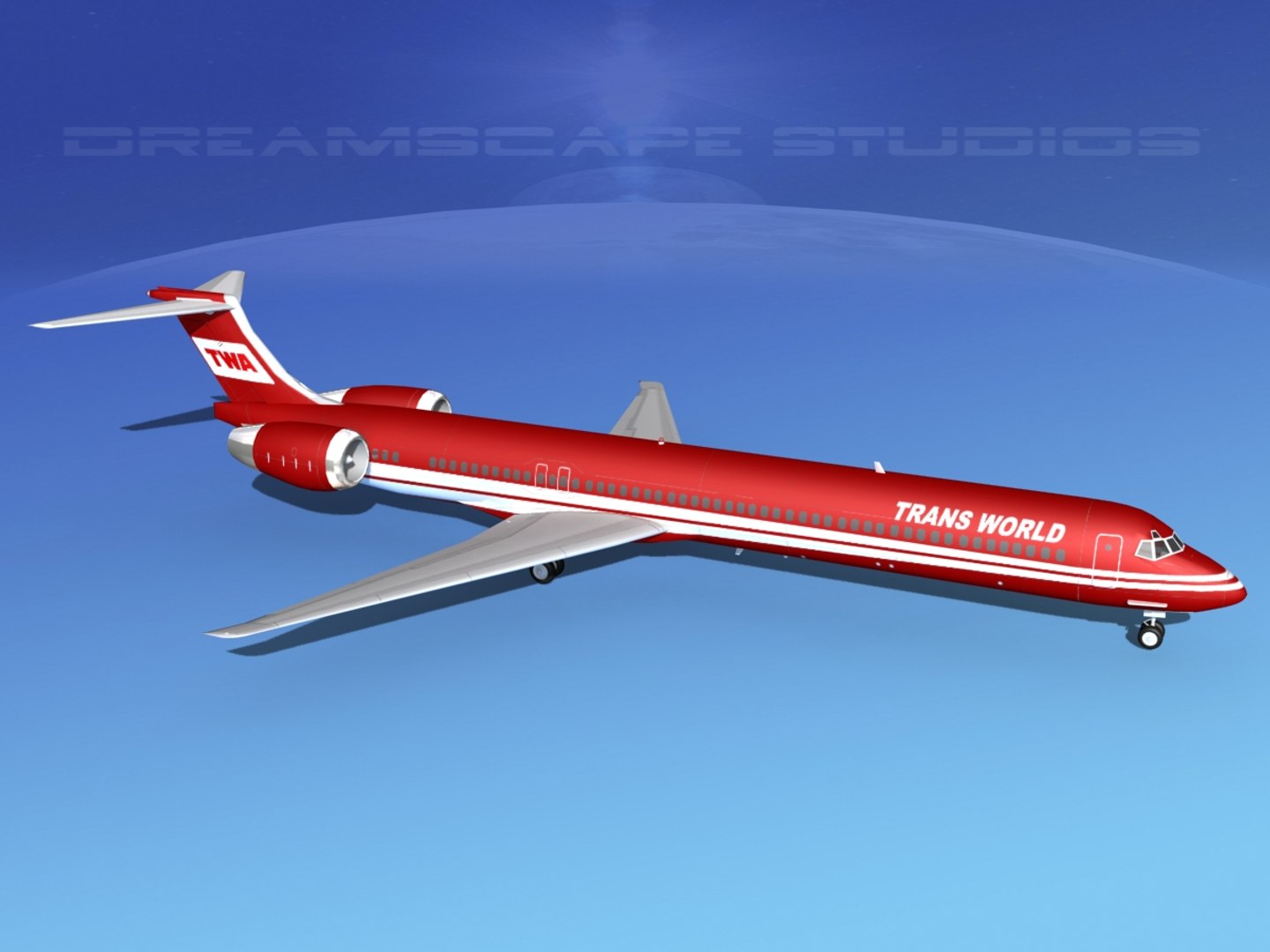 Md-90 Jet Commercial 3d Model