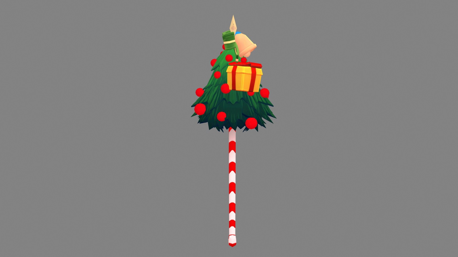 Cartoon Christmas Tree Candy Cane 3D Model - TurboSquid 2275862