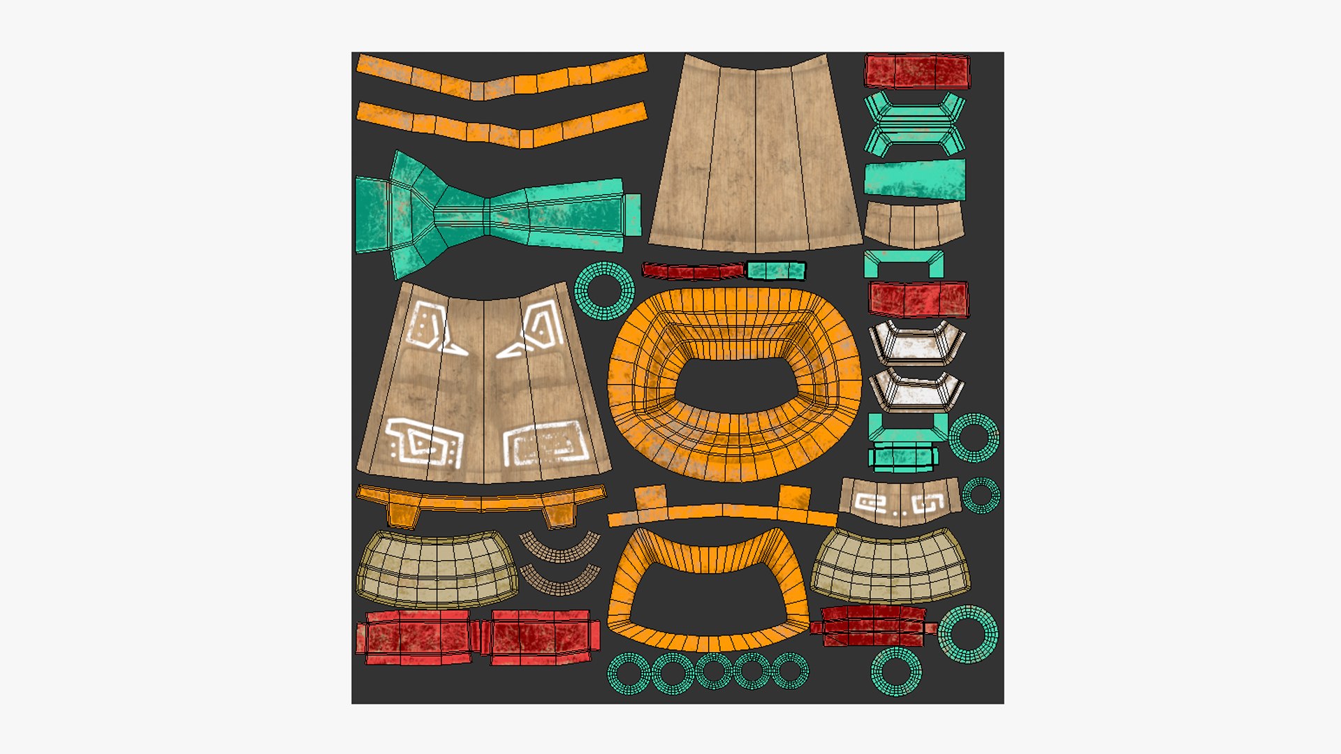 3D model Tribal Mask I01 Colored - Costume Character Design ...