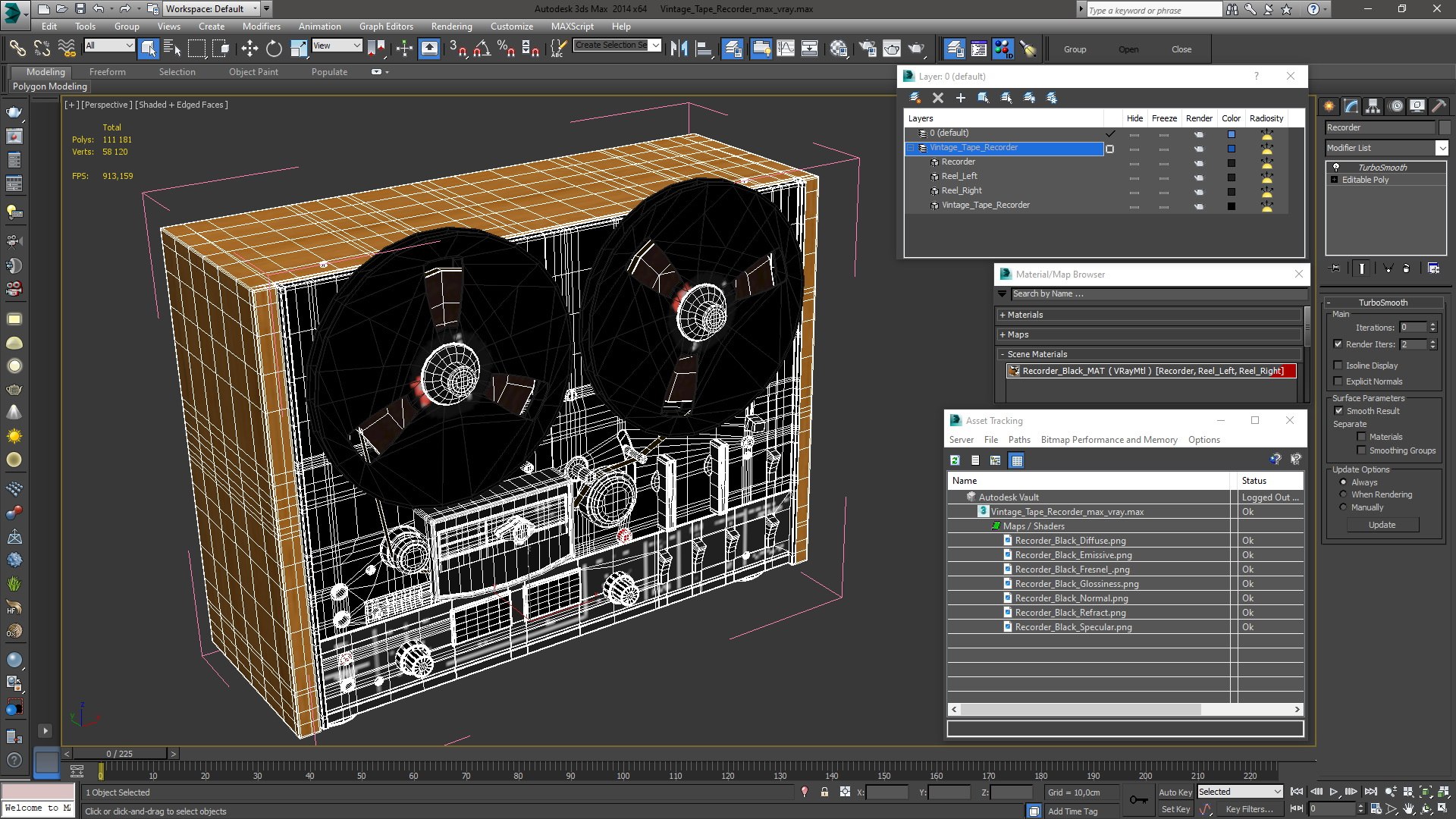 3D Vintage Tape Recorder - TurboSquid 2206597