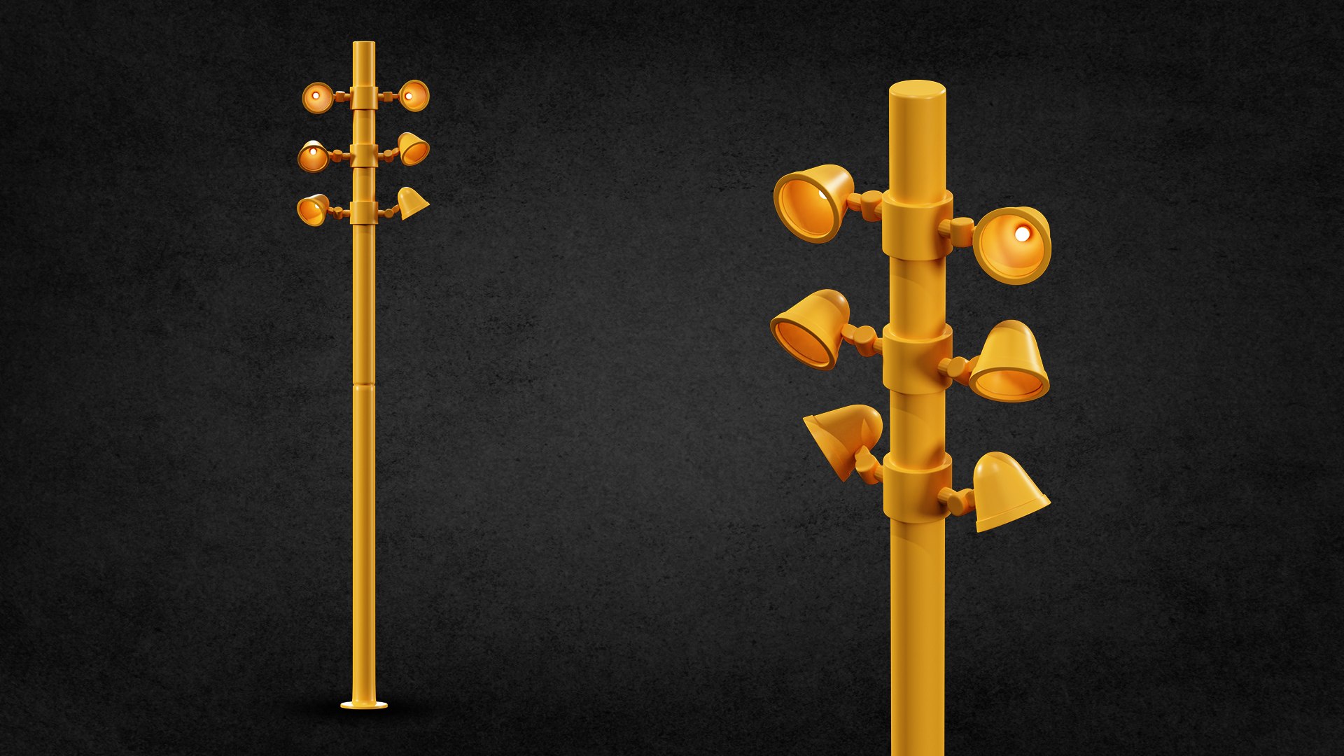 10 Street Lamps Base Mesh Low Poly Game Ready Vol 02 Model - TurboSquid ...