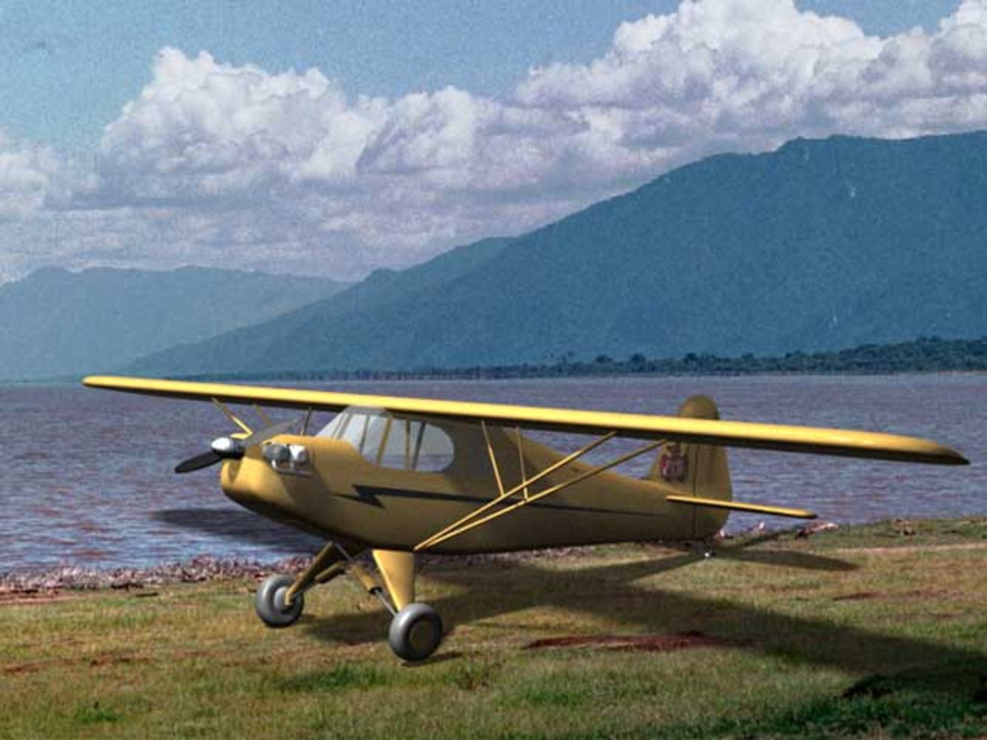 Piper J3 Cub Floats 3ds