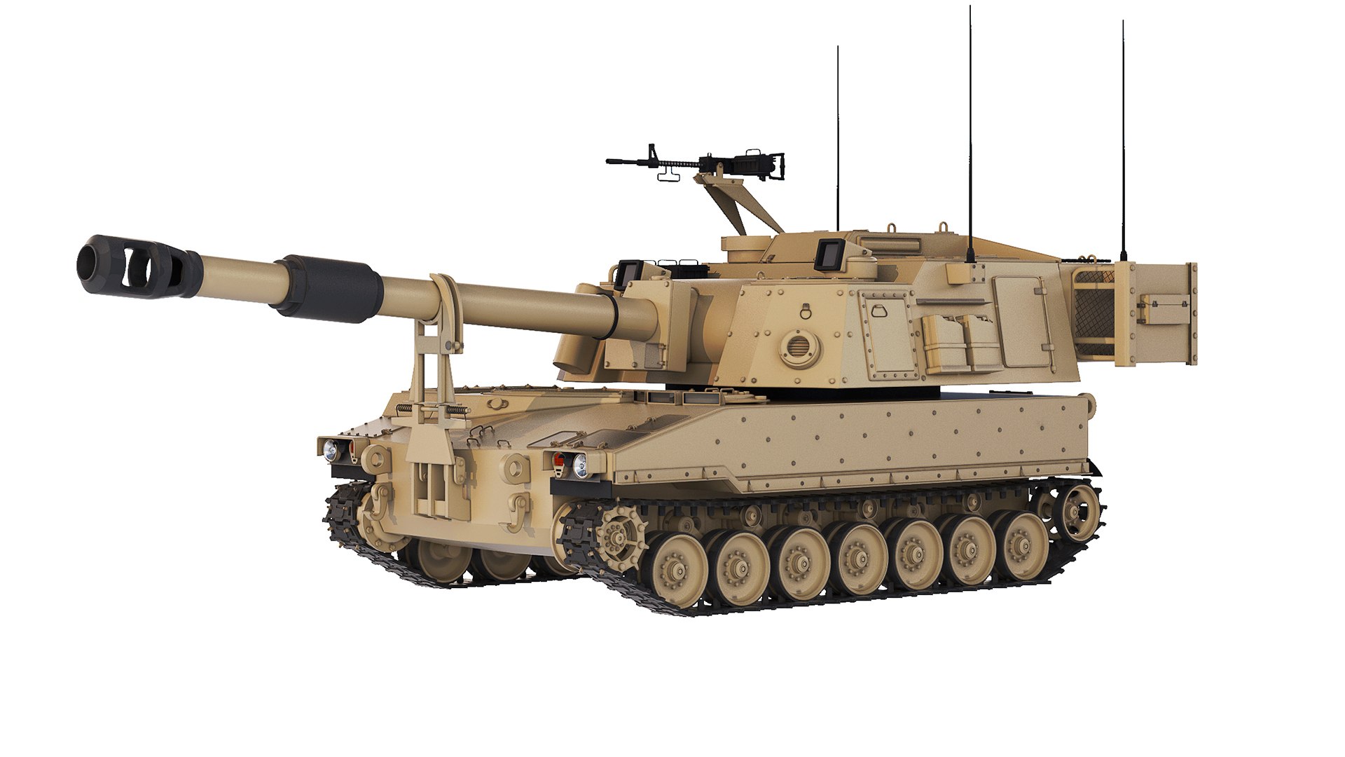 Self-Propelled Howitzer M109A6 Paladin 2019 3D Model - TurboSquid 1895096