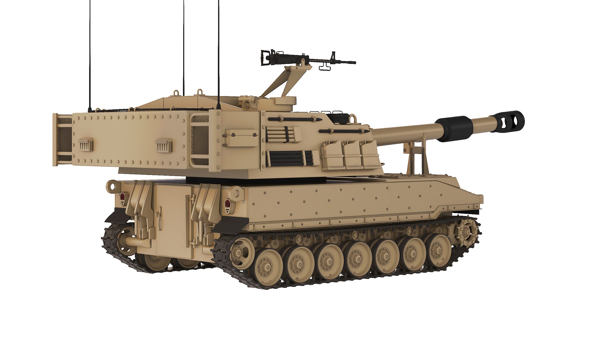 Self-Propelled Howitzer M109A6 Paladin 2019 3D Model - TurboSquid 1895096