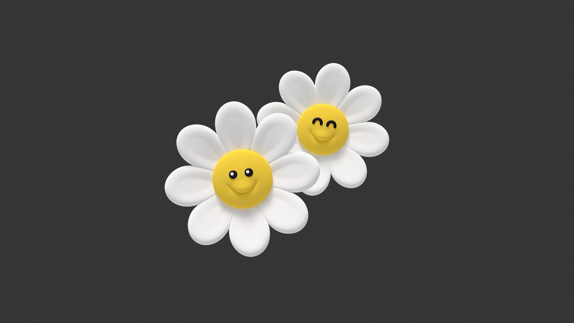 3D Cartoon Smiling Flowers - TurboSquid 2192727