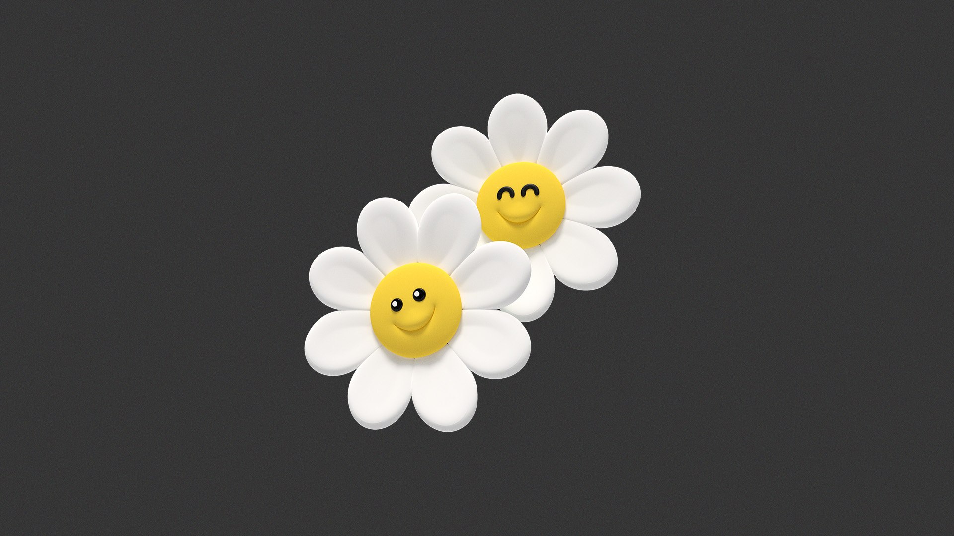 3D Cartoon Smiling Flowers - TurboSquid 2192727