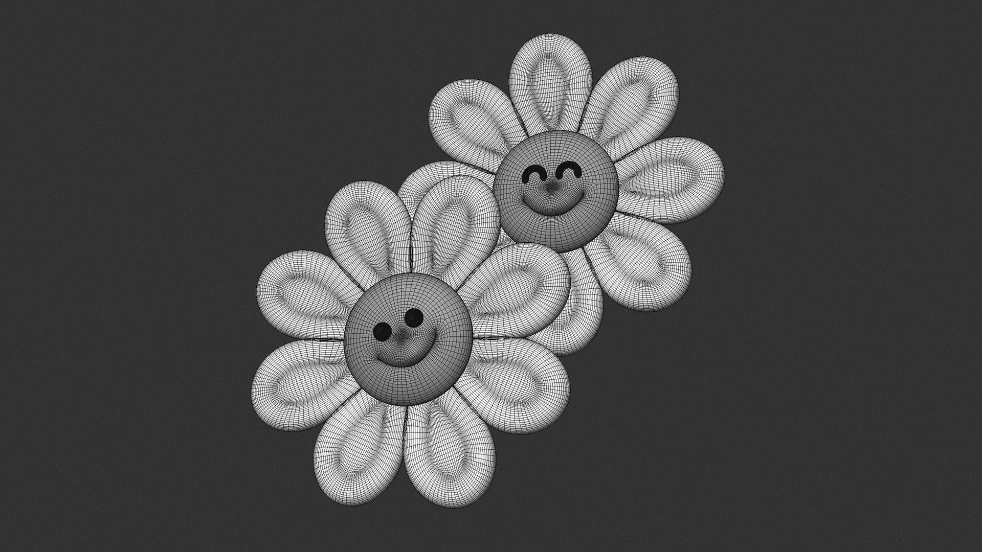 3D Cartoon Smiling Flowers - TurboSquid 2192727