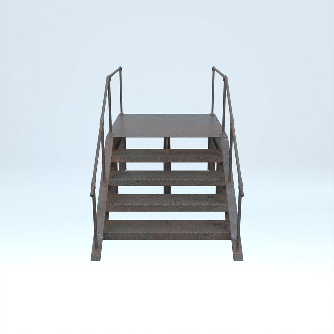 3D Old Metal Stairs - TurboSquid 2426226