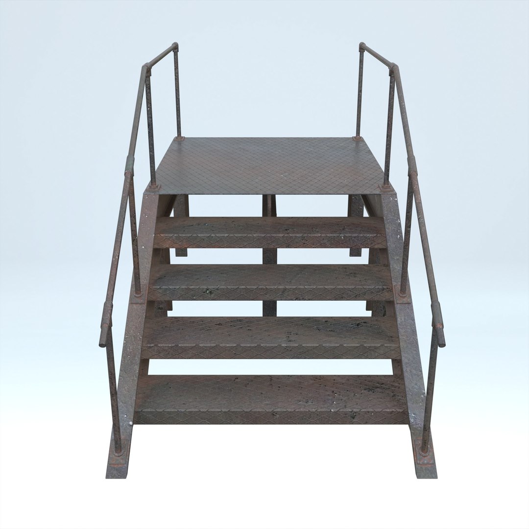 3D Old Metal Stairs - TurboSquid 2426226