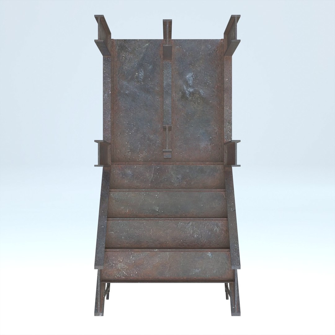 3D Old Metal Stairs - TurboSquid 2426226