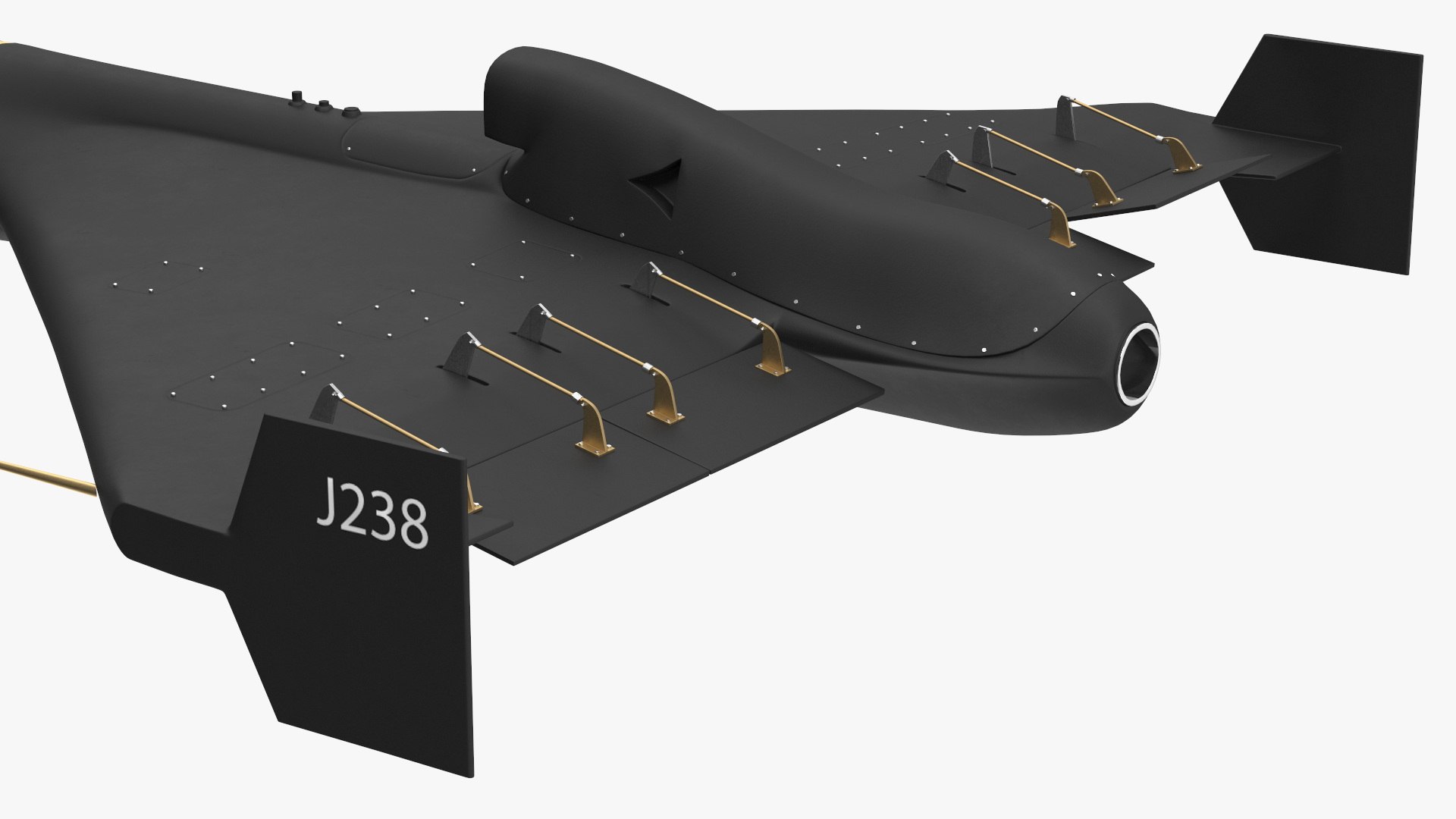 3D Model Shahed 238 Kamikaze Drone Black Rigged - TurboSquid 2234556