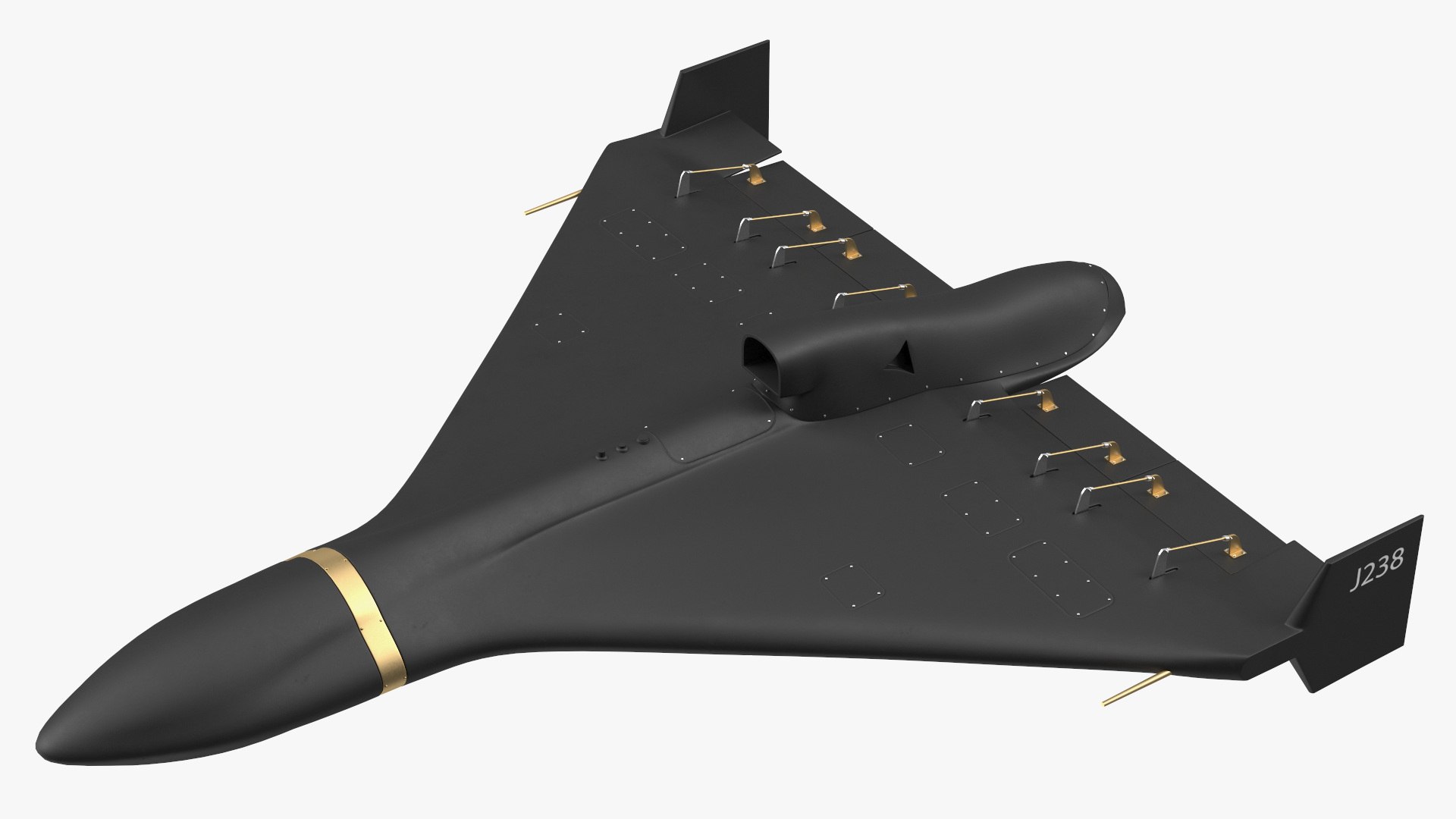 3D Model Shahed 238 Kamikaze Drone Black Rigged - TurboSquid 2234556