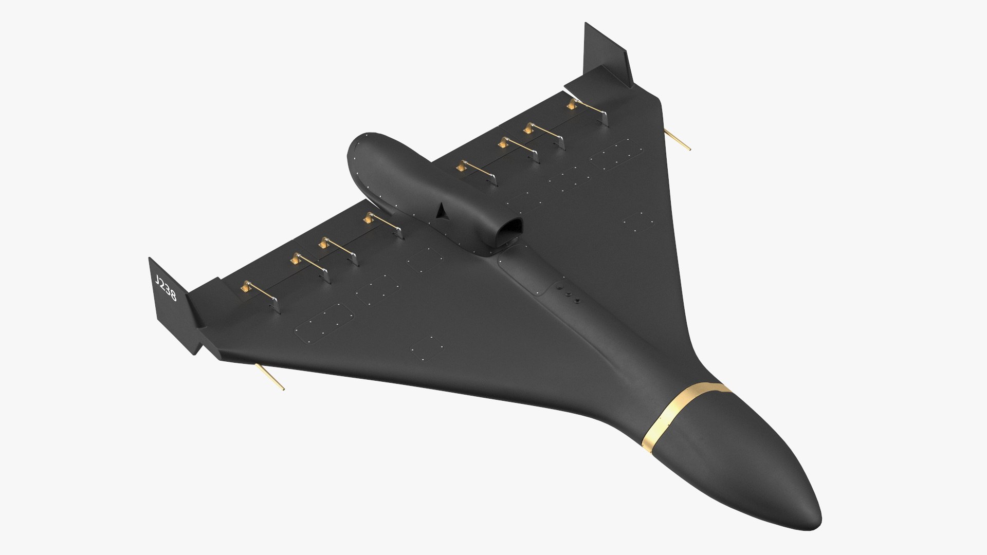 3D Model Shahed 238 Kamikaze Drone Black Rigged - TurboSquid 2234556