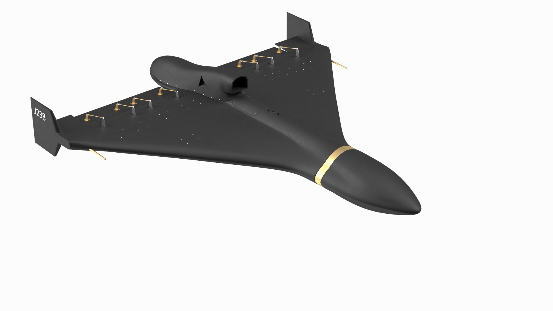 3D Model Shahed 238 Kamikaze Drone Black Rigged - TurboSquid 2234556