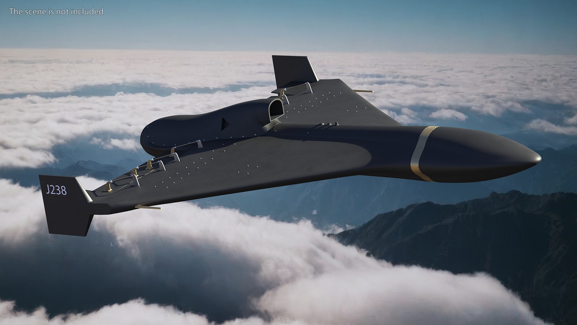 3D Model Shahed 238 Kamikaze Drone Black Rigged - TurboSquid 2234556