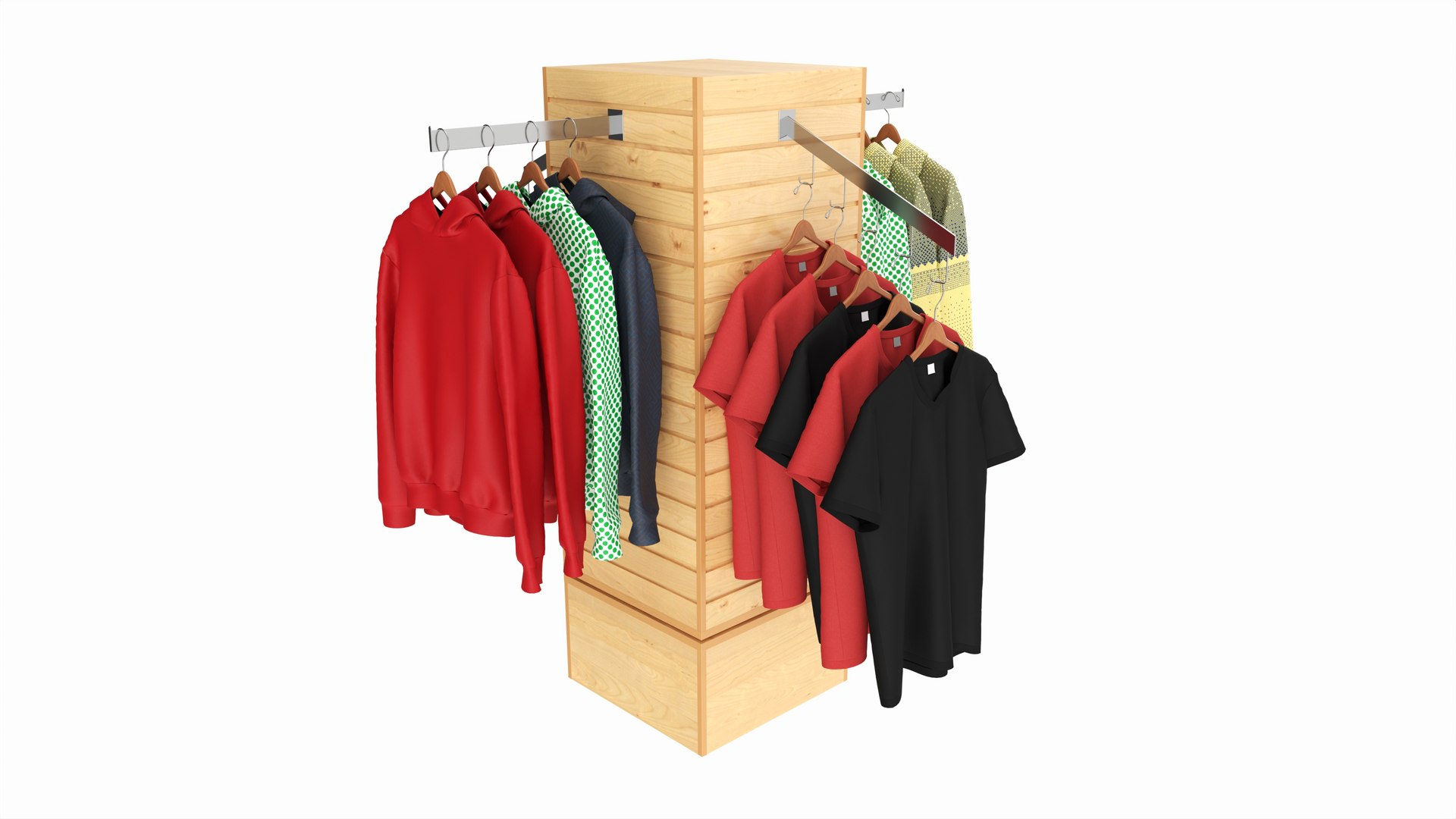 Store Clothing Rotating Slatwall Cube Merchandiser 3D - TurboSquid 2226110