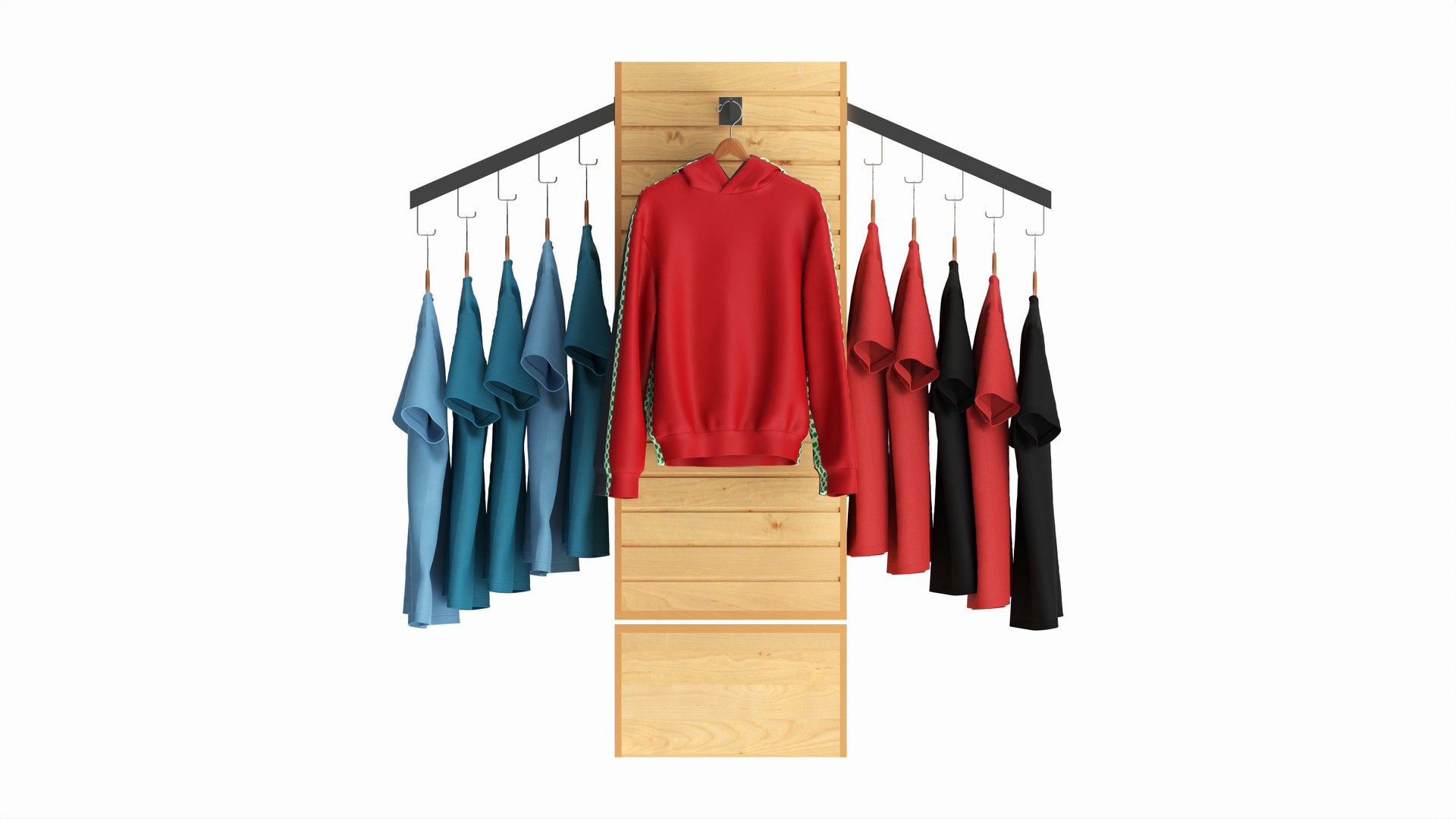 Store Clothing Rotating Slatwall Cube Merchandiser 3D - TurboSquid 2226110