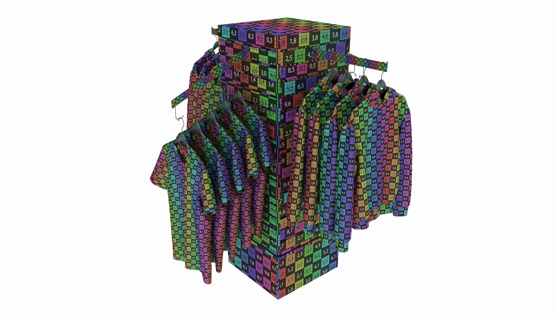 Store Clothing Rotating Slatwall Cube Merchandiser 3D - TurboSquid 2226110