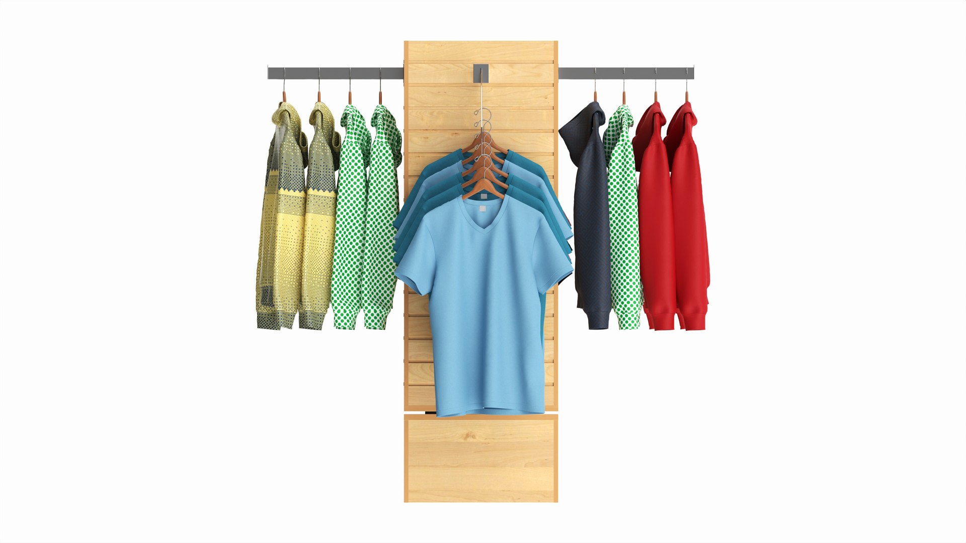 Store Clothing Rotating Slatwall Cube Merchandiser 3D - TurboSquid 2226110