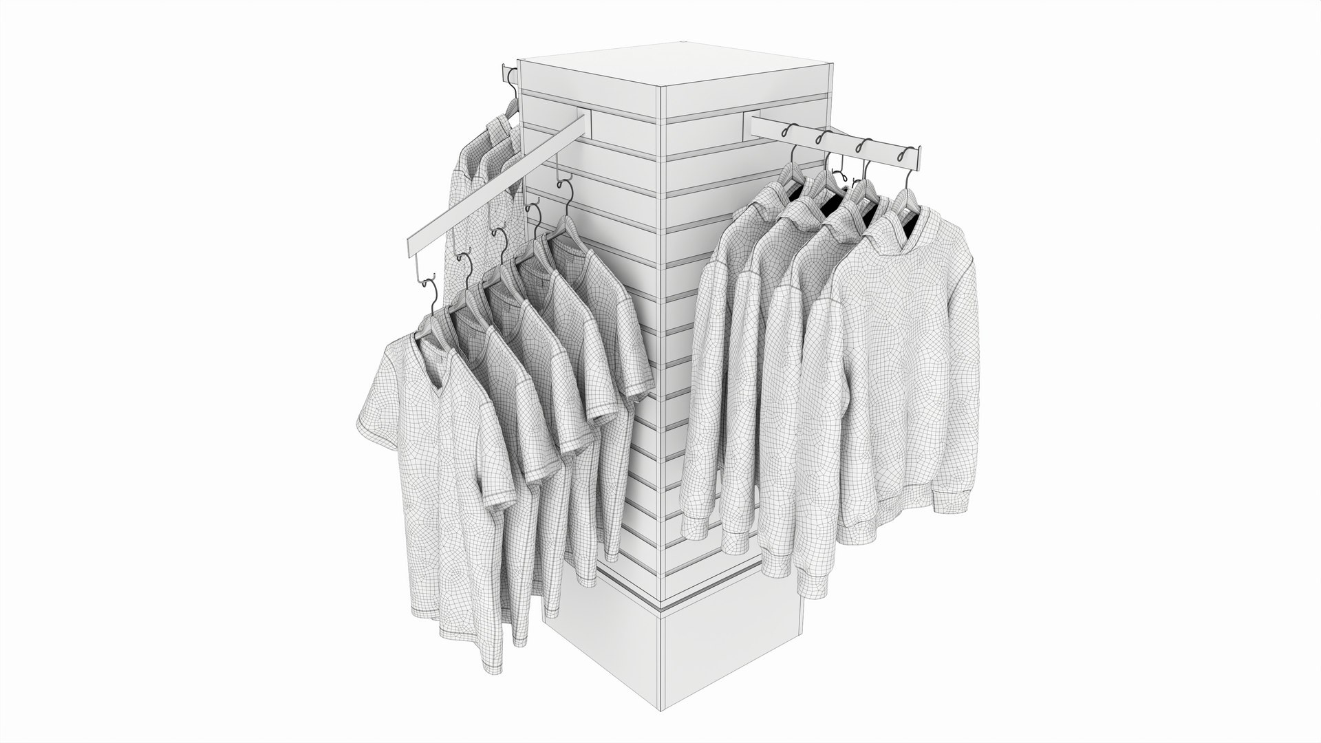 Store Clothing Rotating Slatwall Cube Merchandiser 3D - TurboSquid 2226110