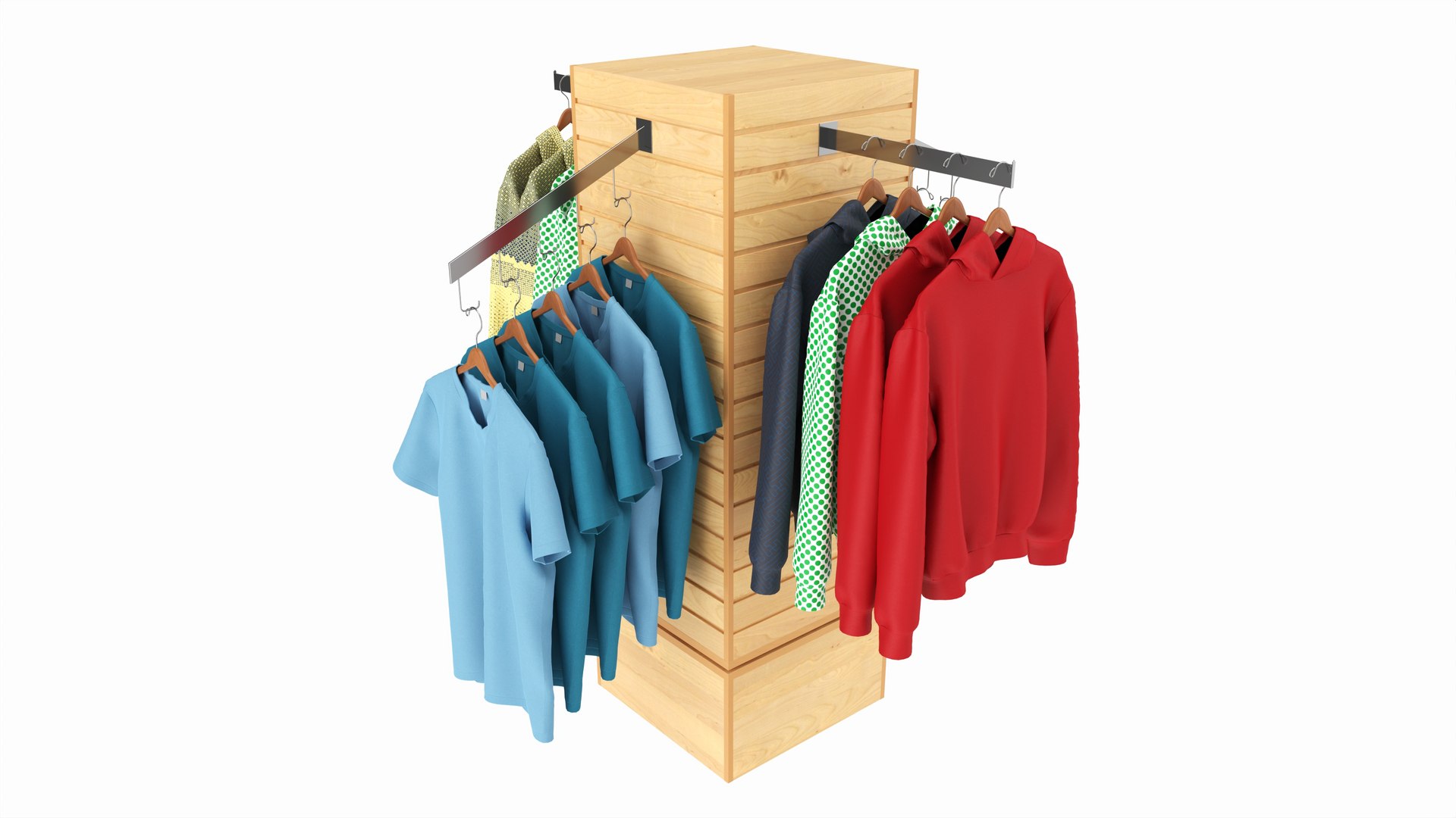 Store Clothing Rotating Slatwall Cube Merchandiser 3D - TurboSquid 2226110