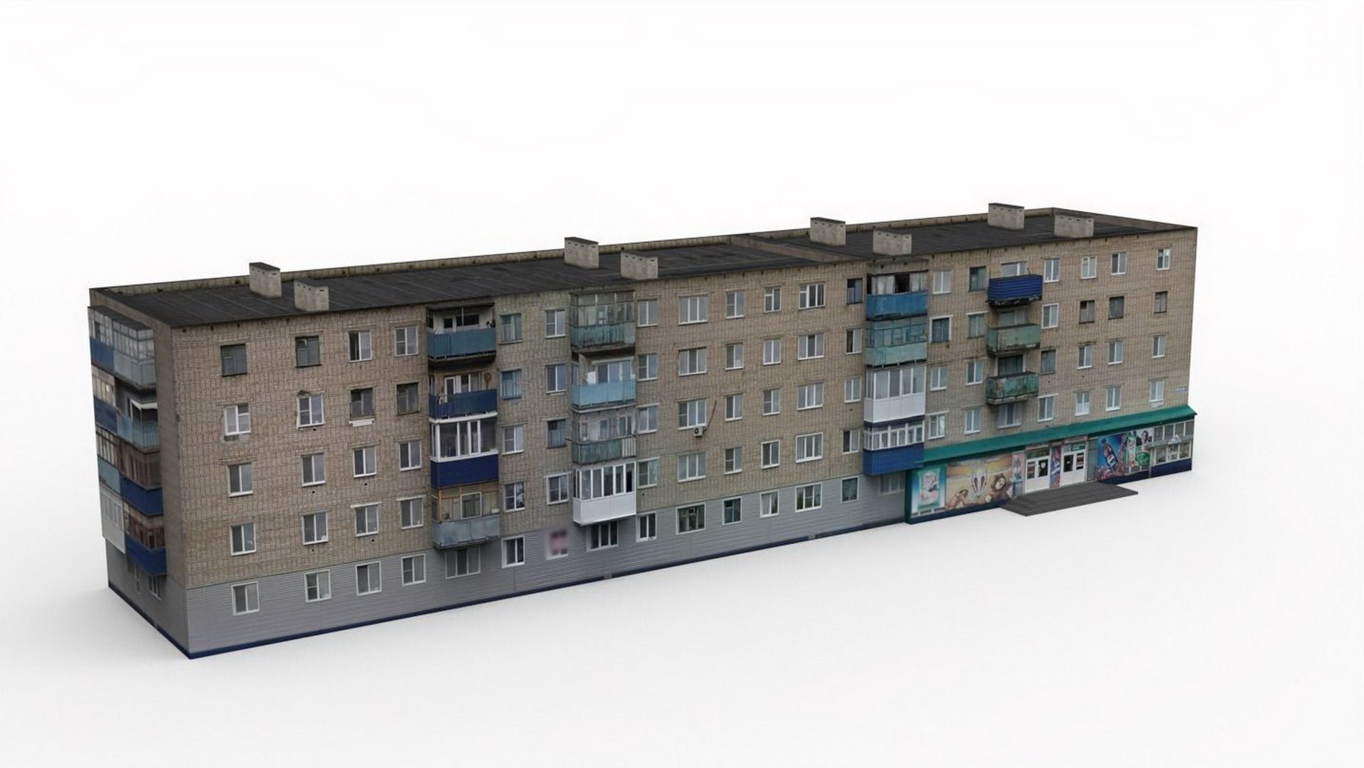 3D Five-storey Residential Building Model - TurboSquid 1729152