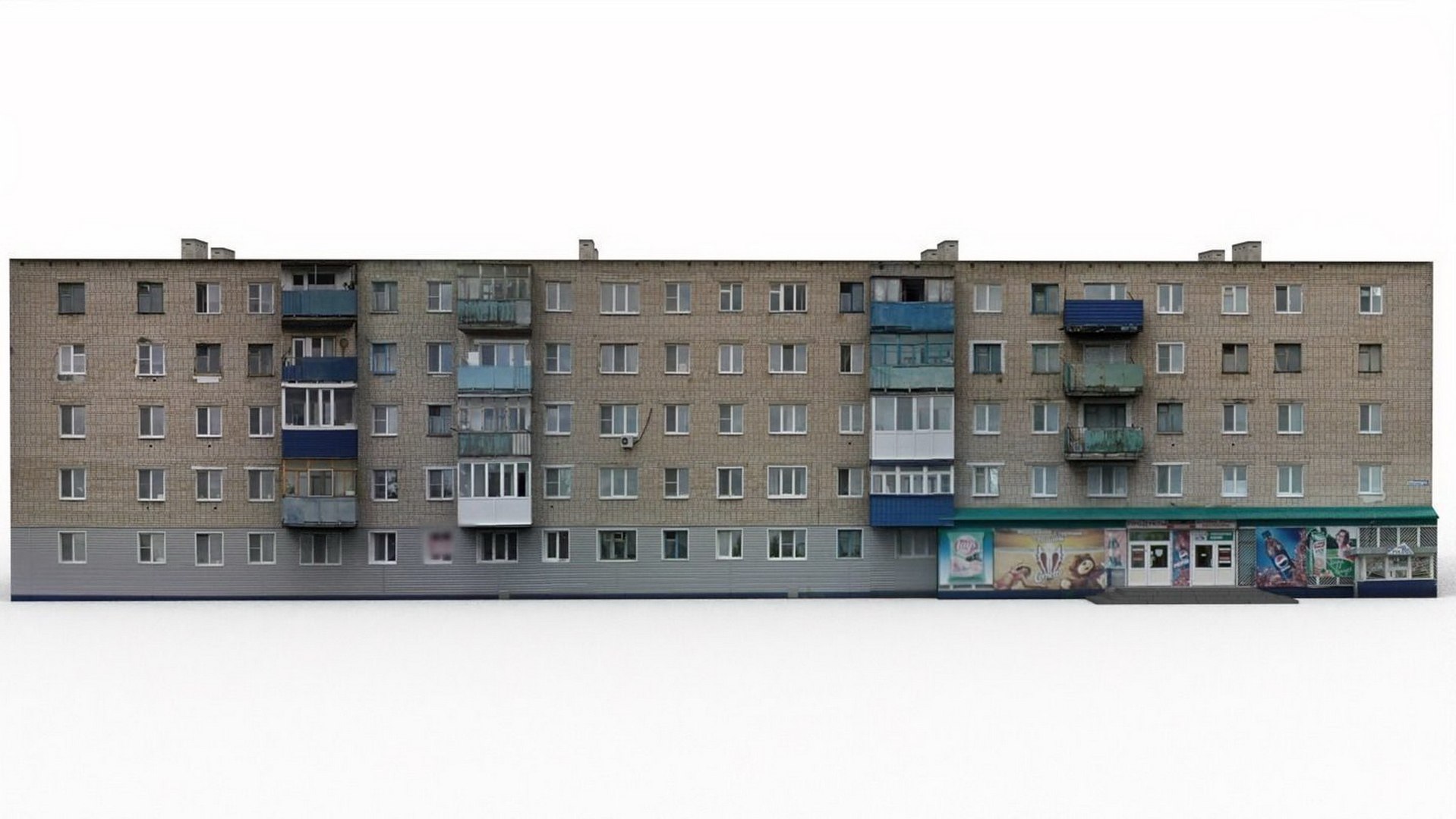 3D Five-storey Residential Building Model - TurboSquid 1729152