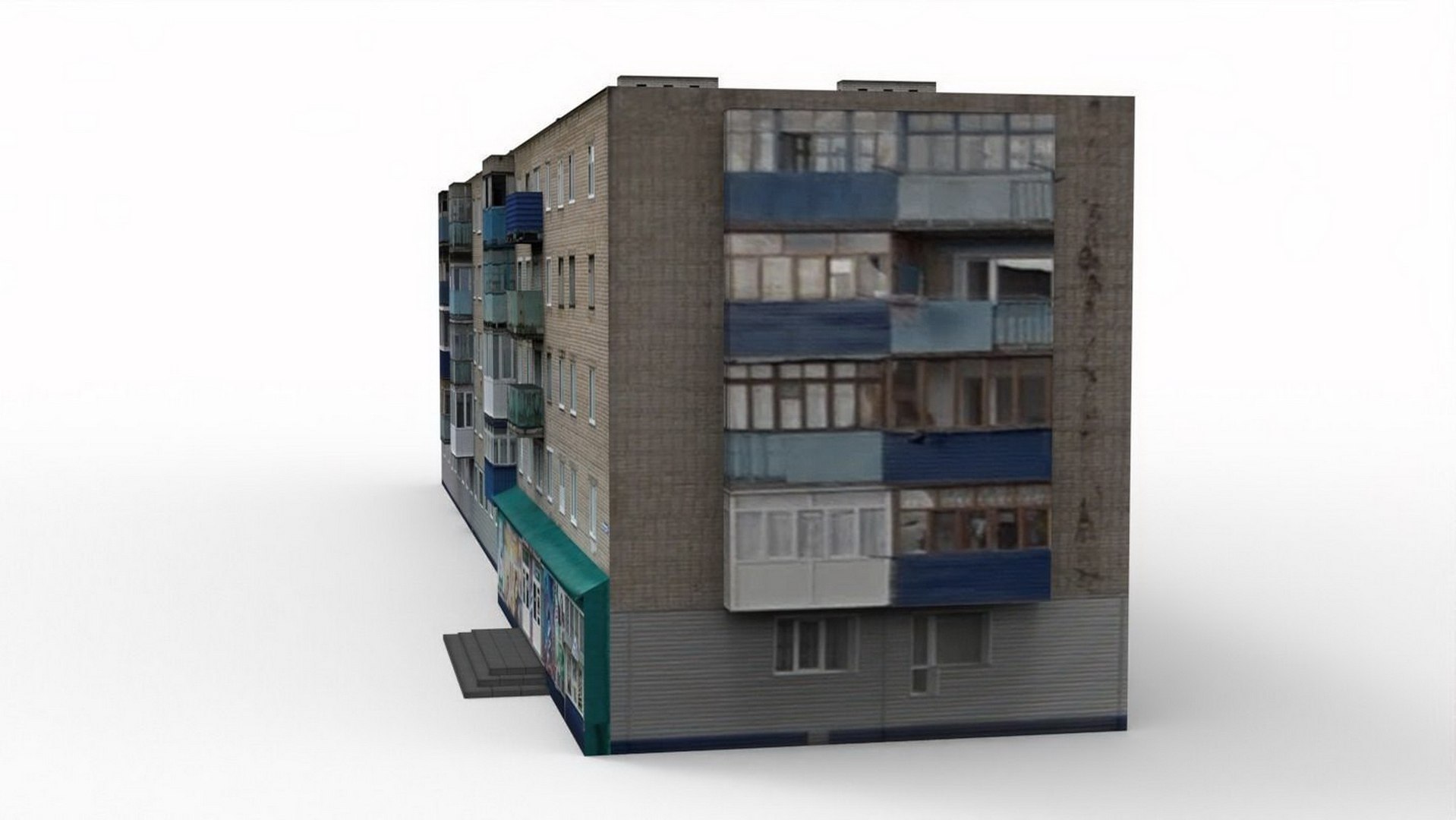 3D Five-storey Residential Building Model - TurboSquid 1729152
