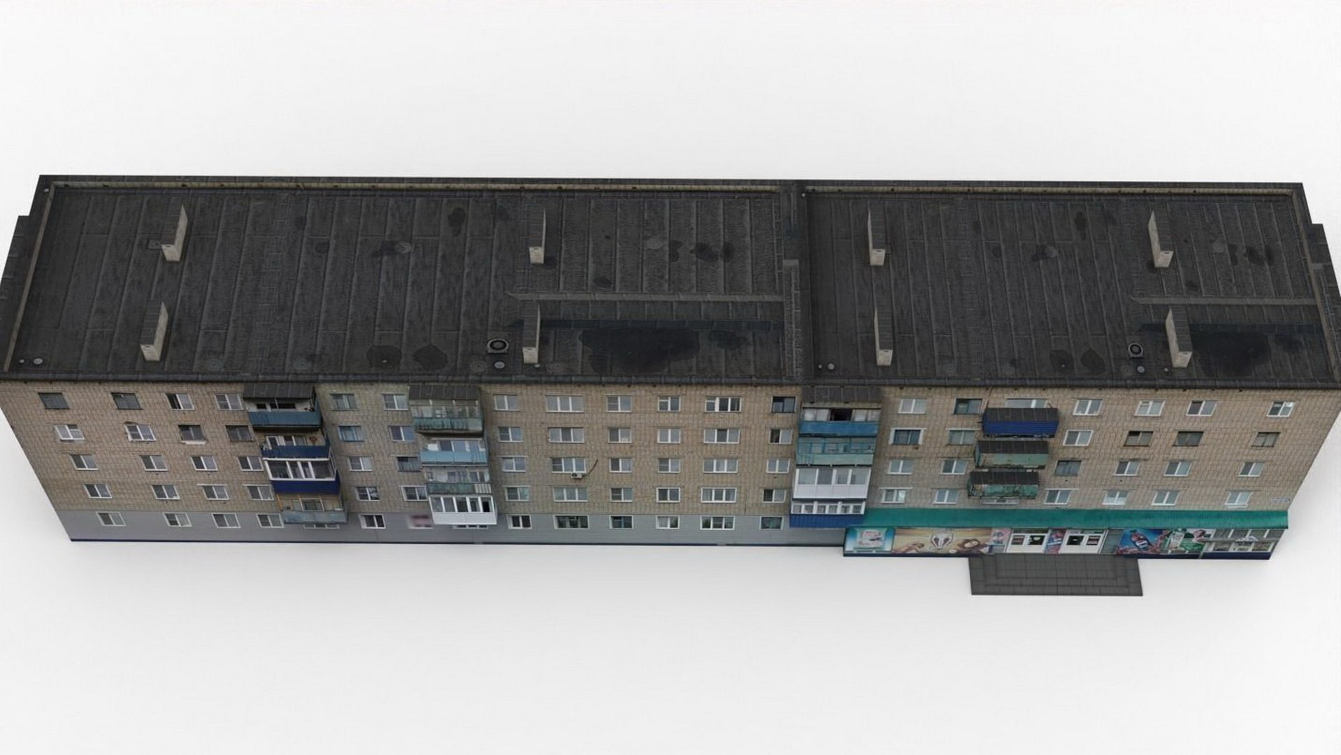 3D Five-storey Residential Building Model - TurboSquid 1729152