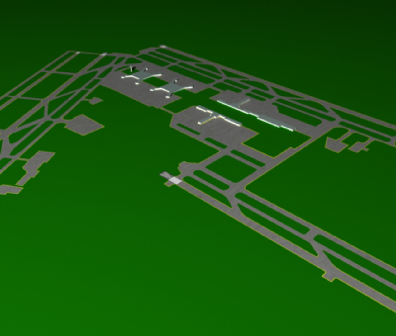 3d Houston Airport Runway Model