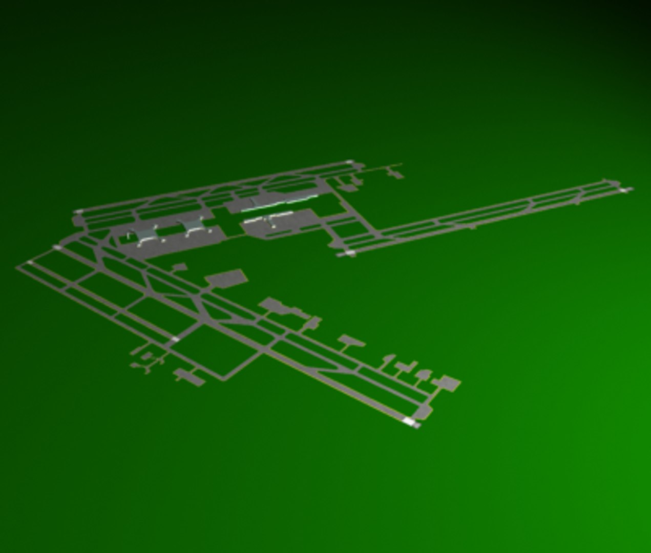 3d Houston Airport Runway Model