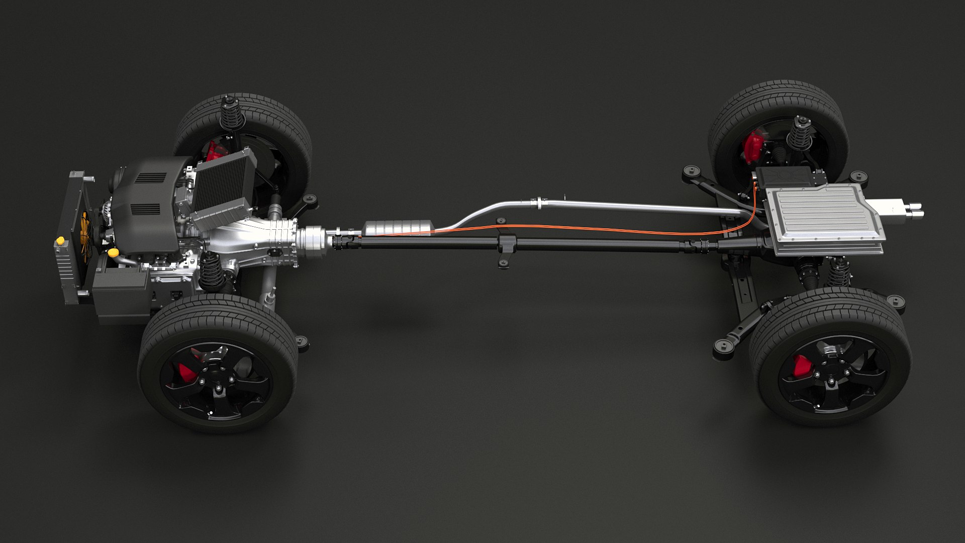 3D MHEV Mild-Hybrid AWD Chassis Model - TurboSquid 2011975