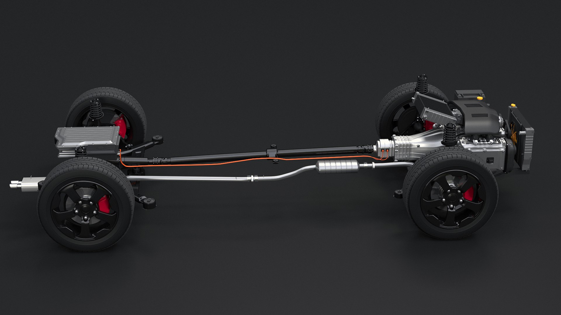 3D MHEV Mild-Hybrid AWD Chassis Model - TurboSquid 2011975