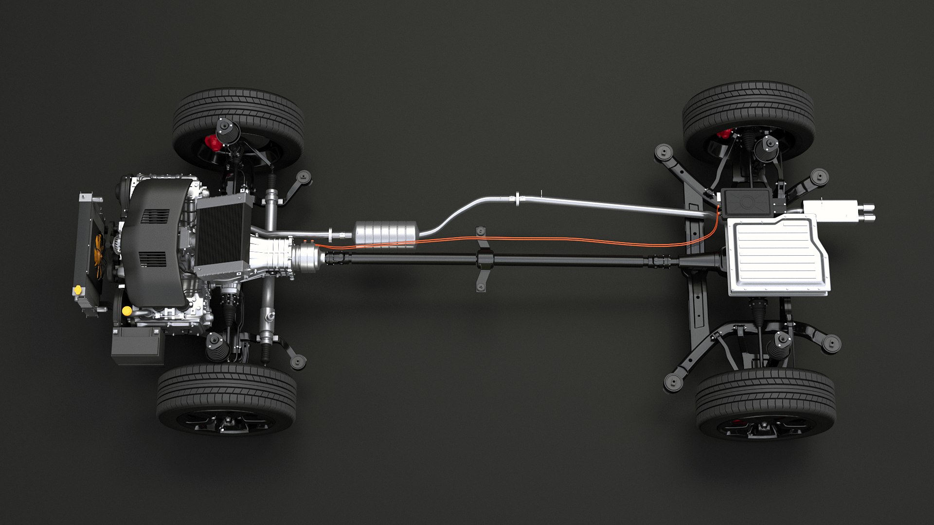 3D MHEV Mild-Hybrid AWD Chassis Model - TurboSquid 2011975