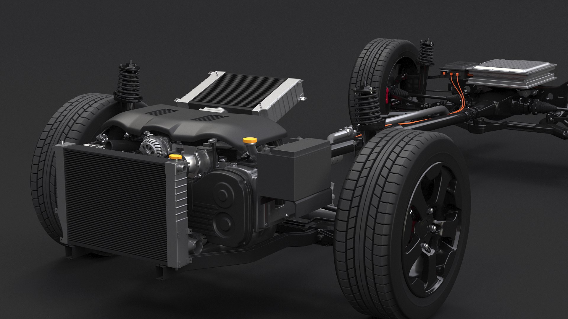 3D MHEV Mild-Hybrid AWD Chassis Model - TurboSquid 2011975