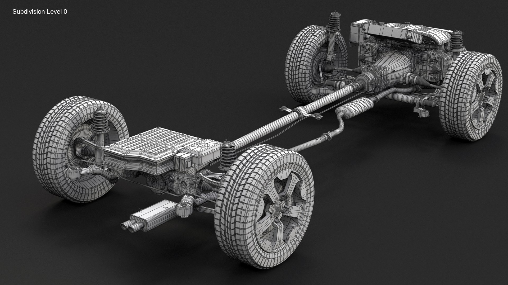 3D MHEV Mild-Hybrid AWD Chassis Model - TurboSquid 2011975