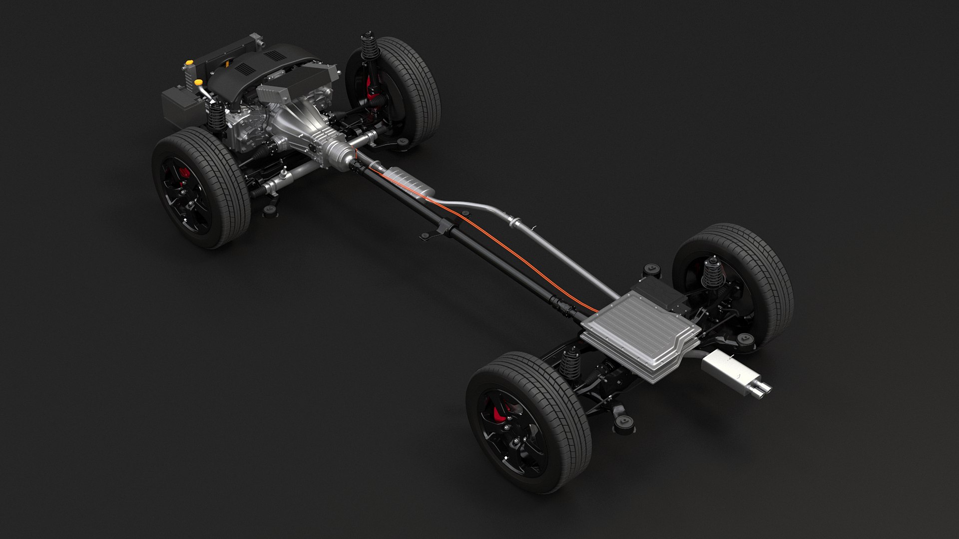 3D MHEV Mild-Hybrid AWD Chassis Model - TurboSquid 2011975