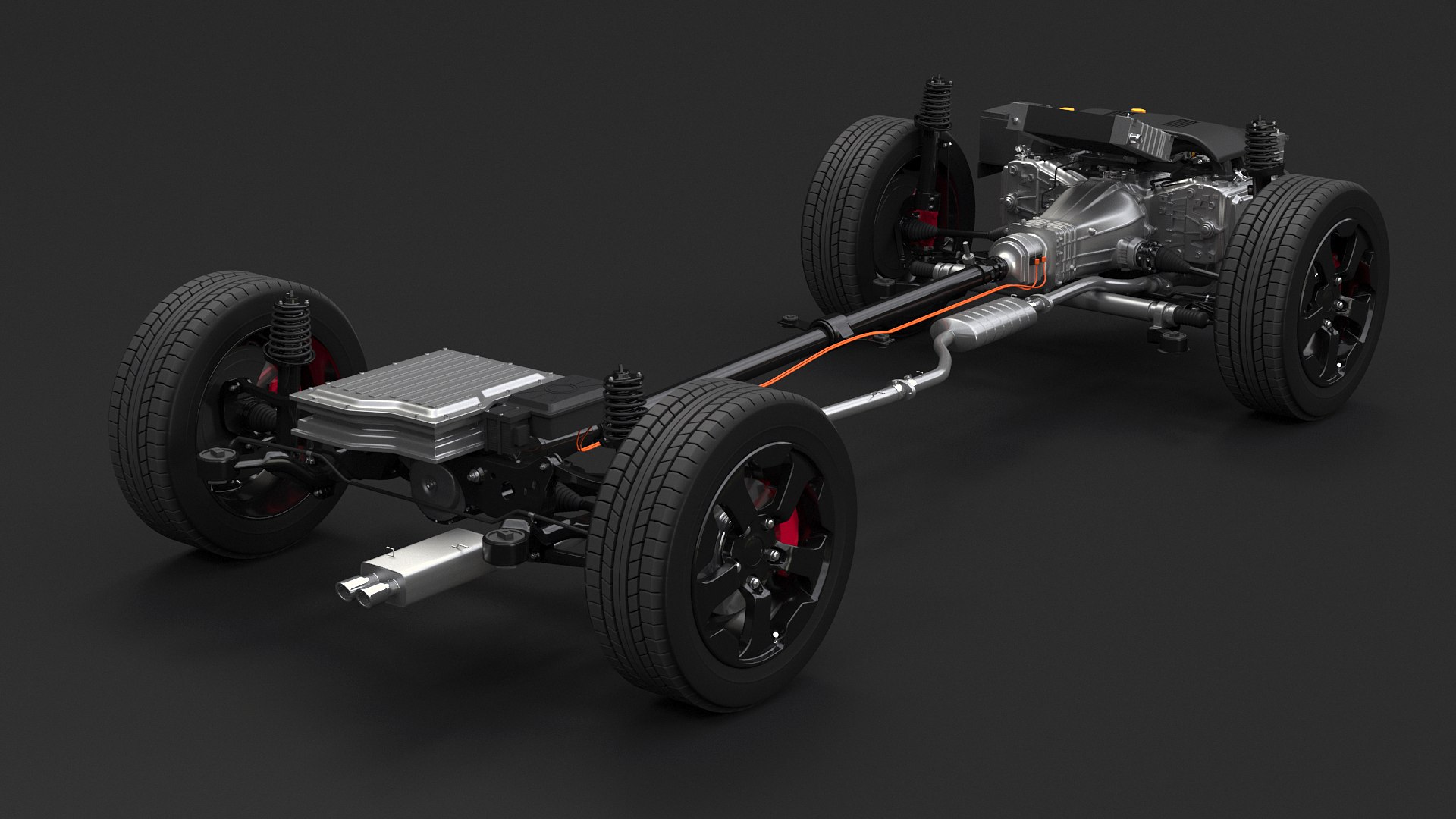 3D MHEV Mild-Hybrid AWD Chassis Model - TurboSquid 2011975