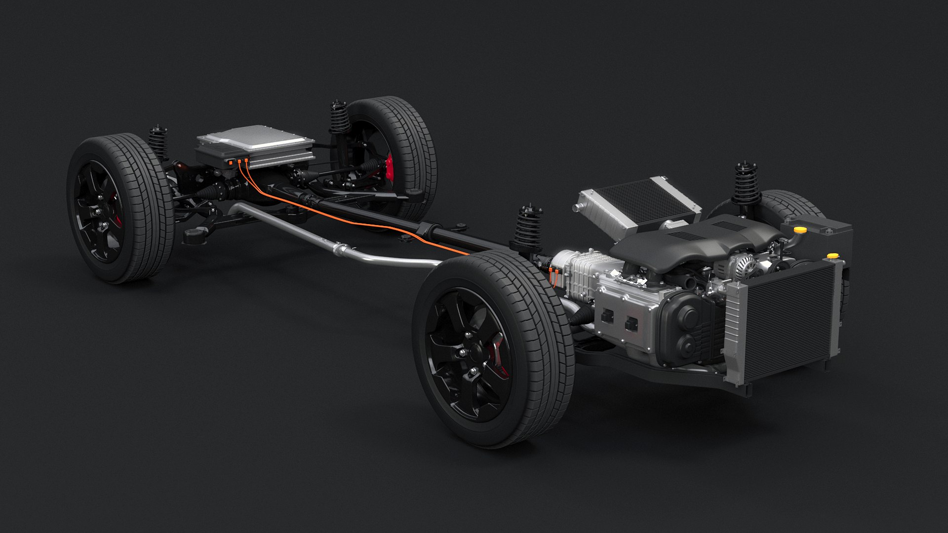 3D MHEV Mild-Hybrid AWD Chassis model - TurboSquid 2011975