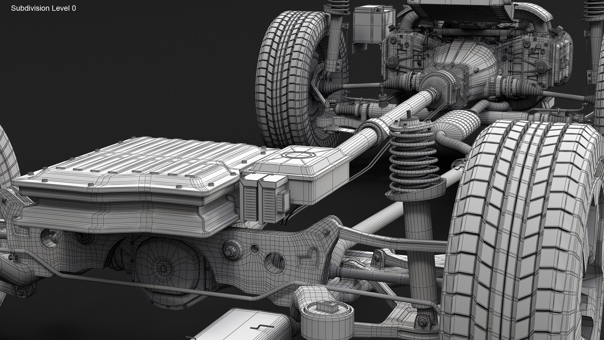 3D MHEV Mild-Hybrid AWD Chassis Model - TurboSquid 2011975