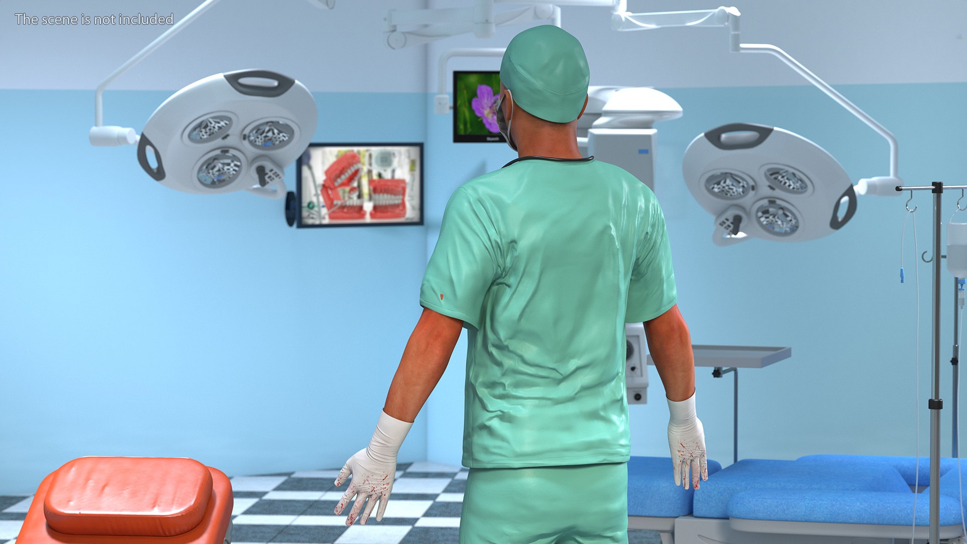 3D Male Surgeon Doctor wearing Mask Stained Blood - TurboSquid 2141548