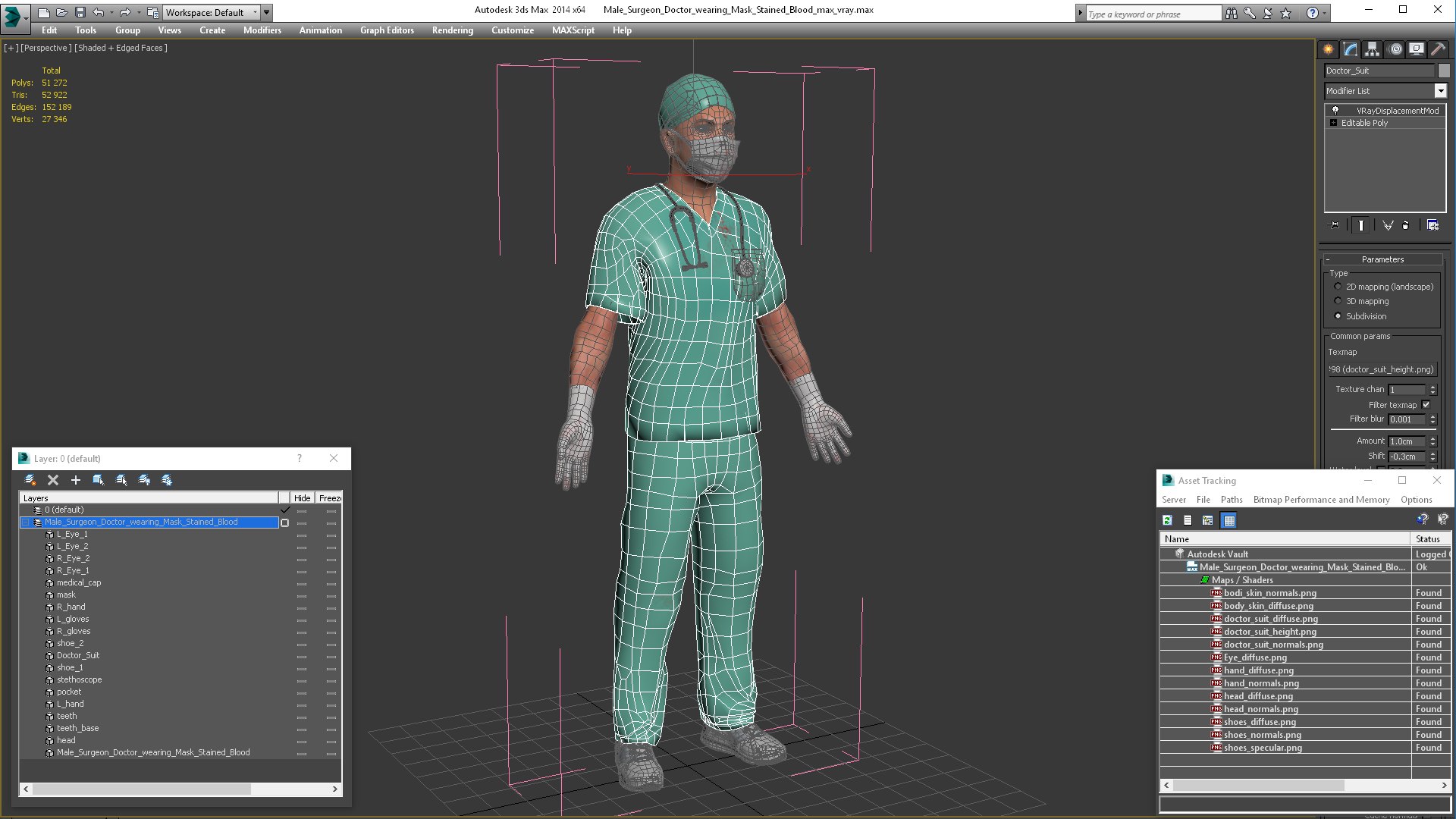 3D Male Surgeon Doctor wearing Mask Stained Blood - TurboSquid 2141548