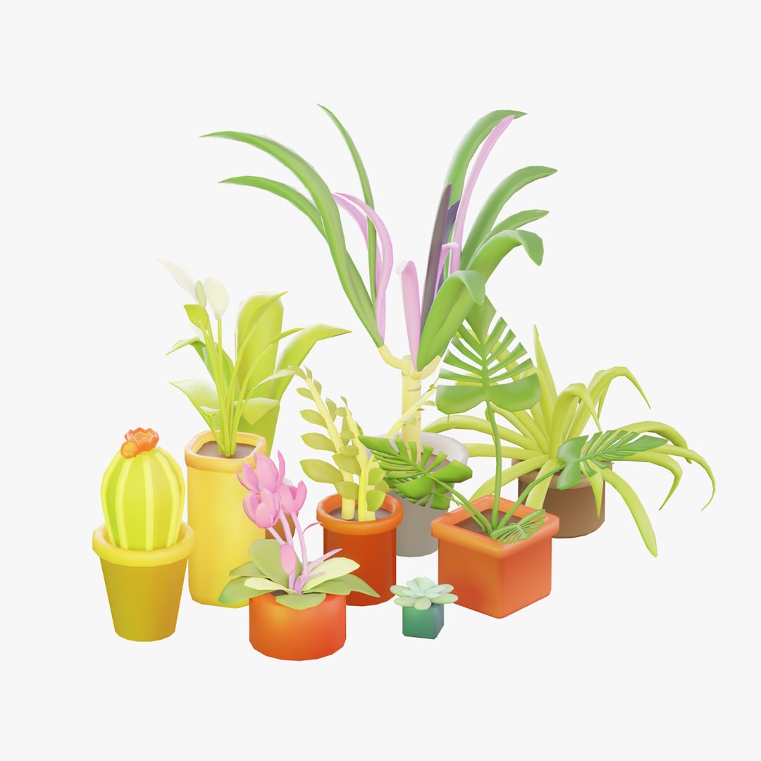 Low Poly Houseplants Pack Model - TurboSquid 2183877
