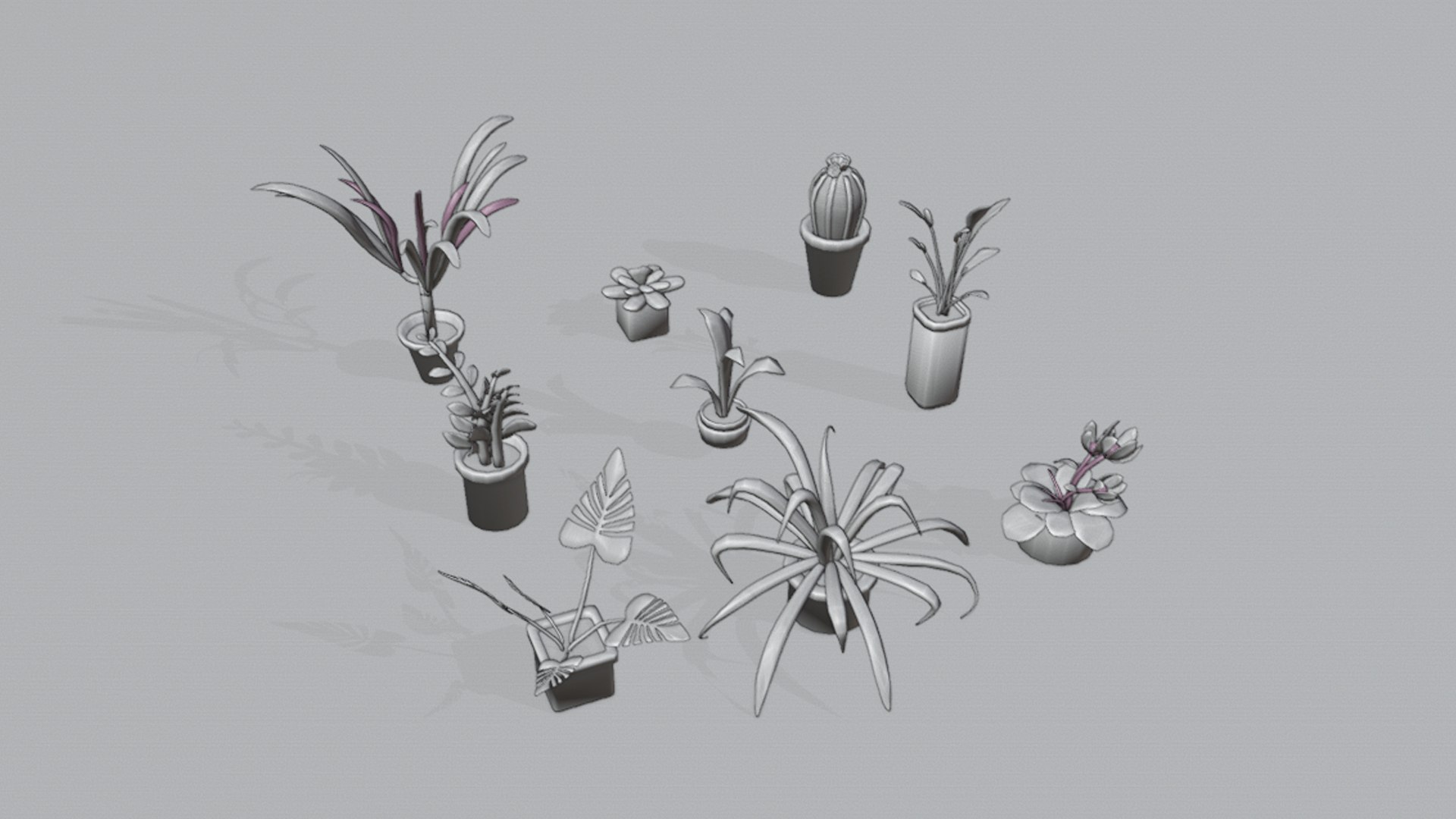 Low Poly Houseplants Pack Model - TurboSquid 2183877