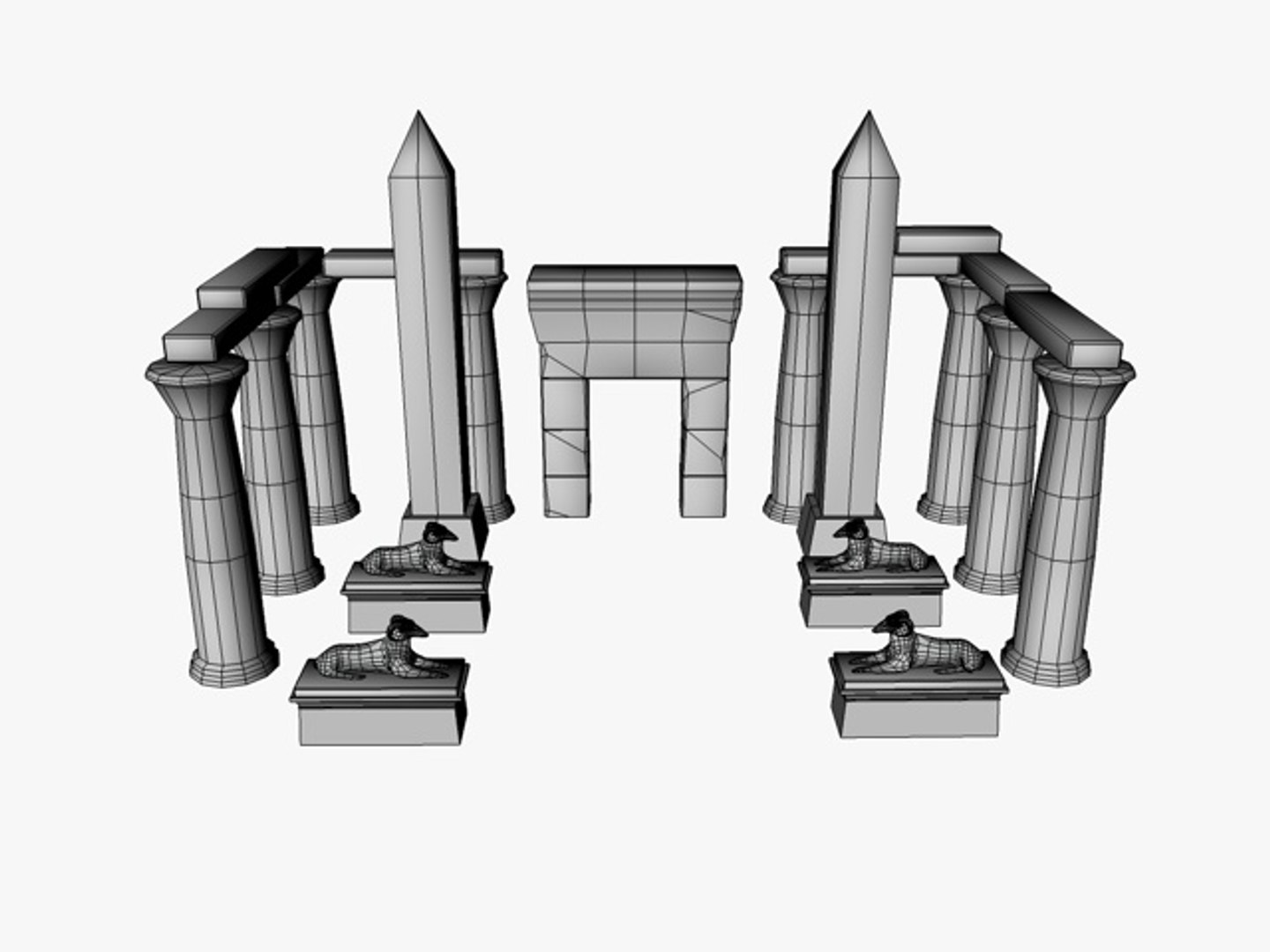 Egyptian Temple Elements 3d 3ds