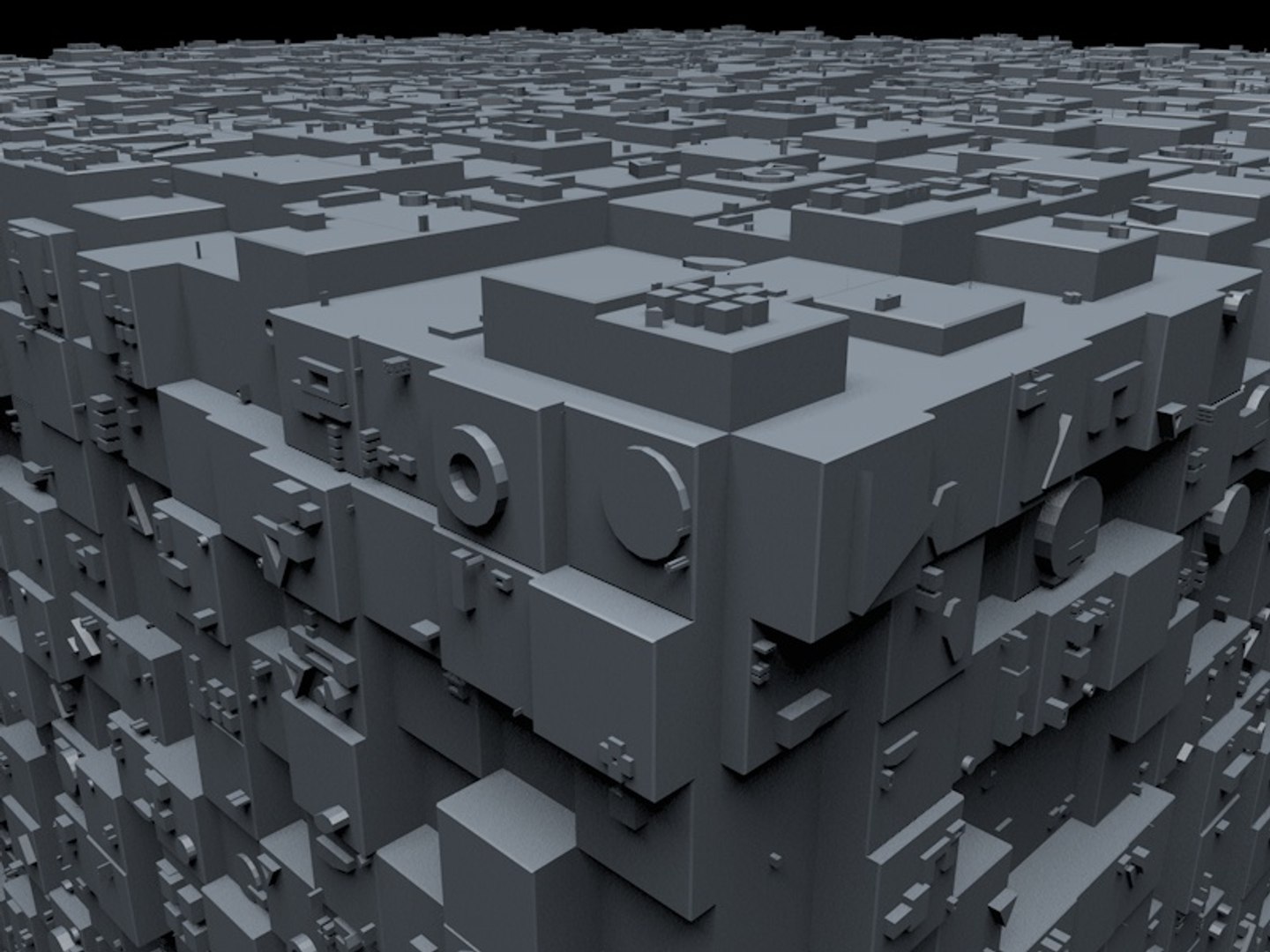 3d model sci-fi shapes - cube