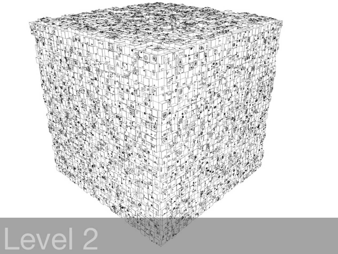 3d model sci-fi shapes - cube