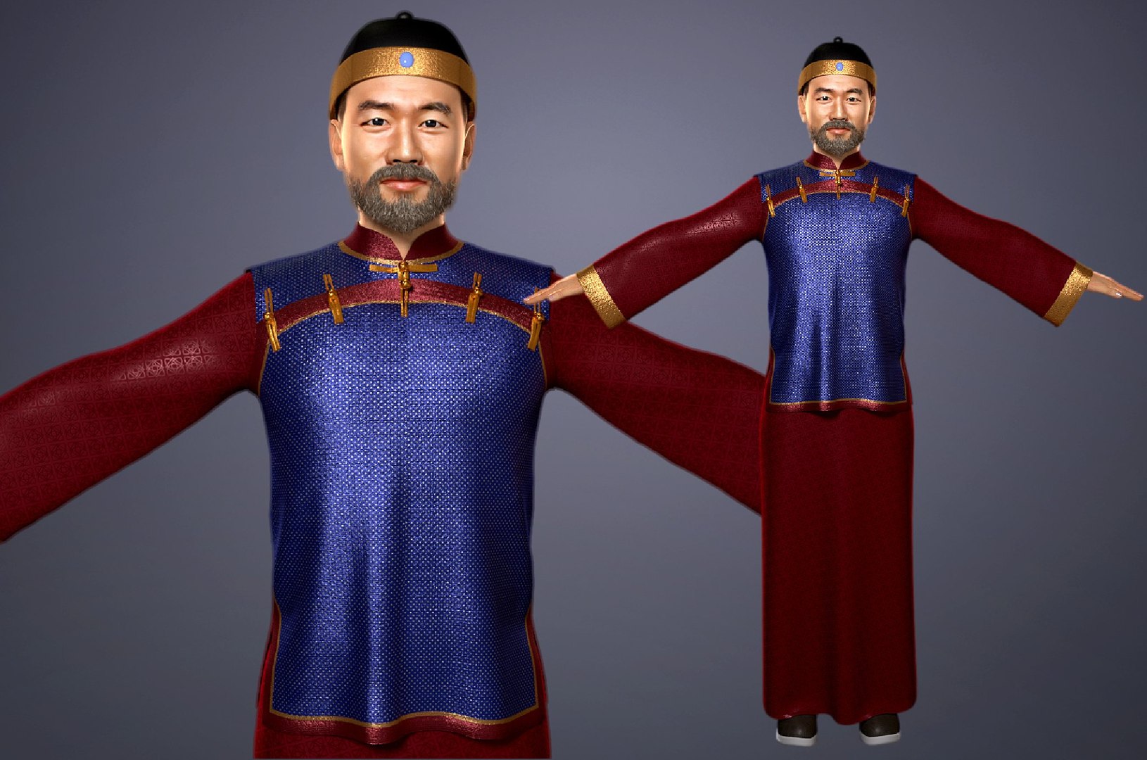 3D Model Chinese Ancient Qing Dynasty Shopkeeper - TurboSquid 2203093