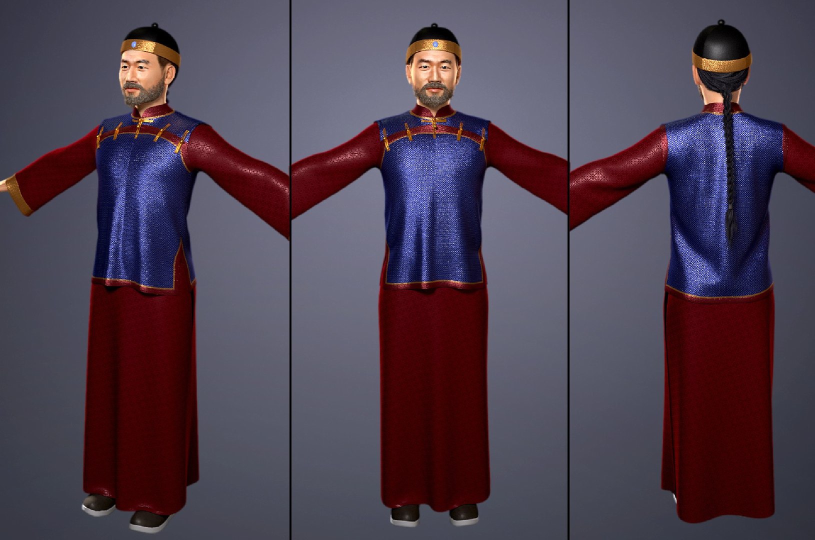 3D Model Chinese Ancient Qing Dynasty Shopkeeper - TurboSquid 2203093
