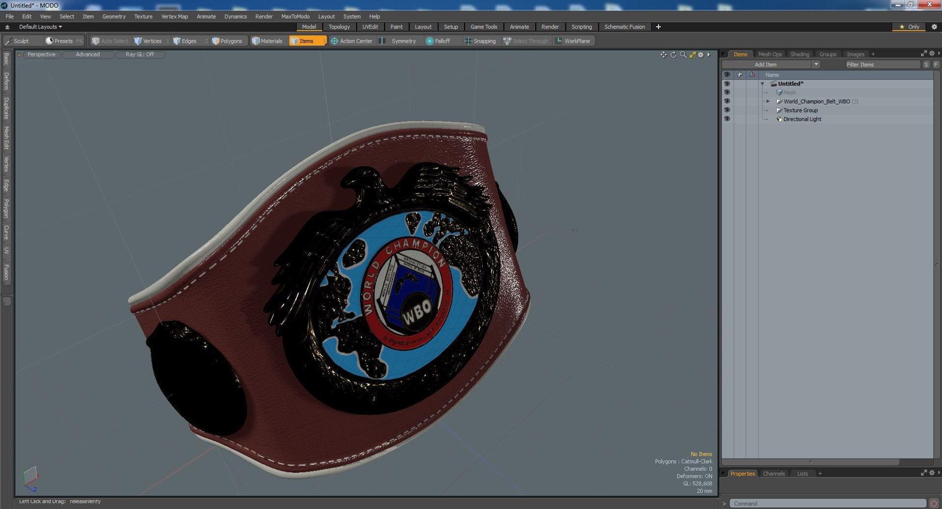 World Champion Belt WBO 3D - TurboSquid 2139453